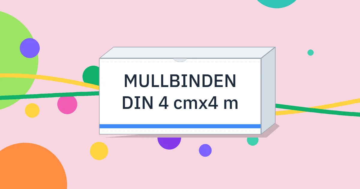 Symbolbild: Packung mit der Aufschrift MULLBINDEN DIN 4 cmx4 m (PZN 01960096) – Verfügbarkeit und Bezug in Apotheken in Frankfurt am Main