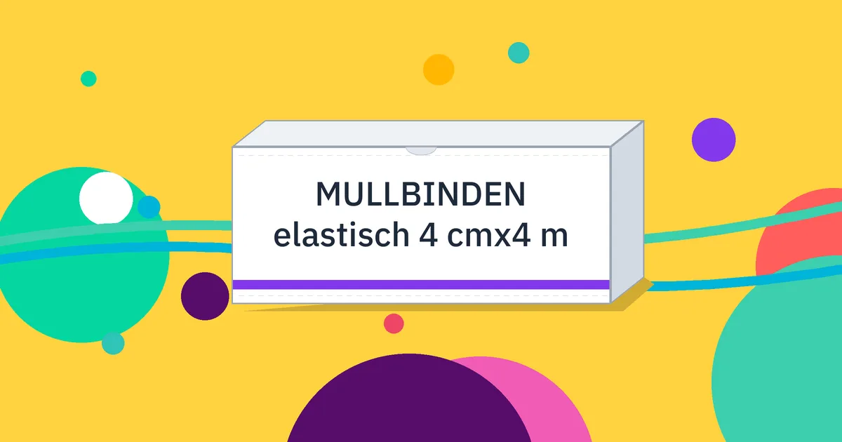 Symbolbild: Packung mit der Aufschrift MULLBINDEN elastisch 4 cmx4 m (PZN 04095109) – Verfügbarkeit und Bezug in Apotheken in Frankfurt am Main