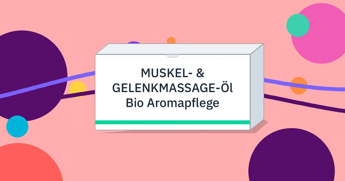 Symbolbild: Packung mit der Aufschrift MUSKEL- & GELENKMASSAGE-Öl Bio Aromapflege (PZN 17230974) – Verfügbarkeit und Bezug in Apotheken in Frankfurt am Main