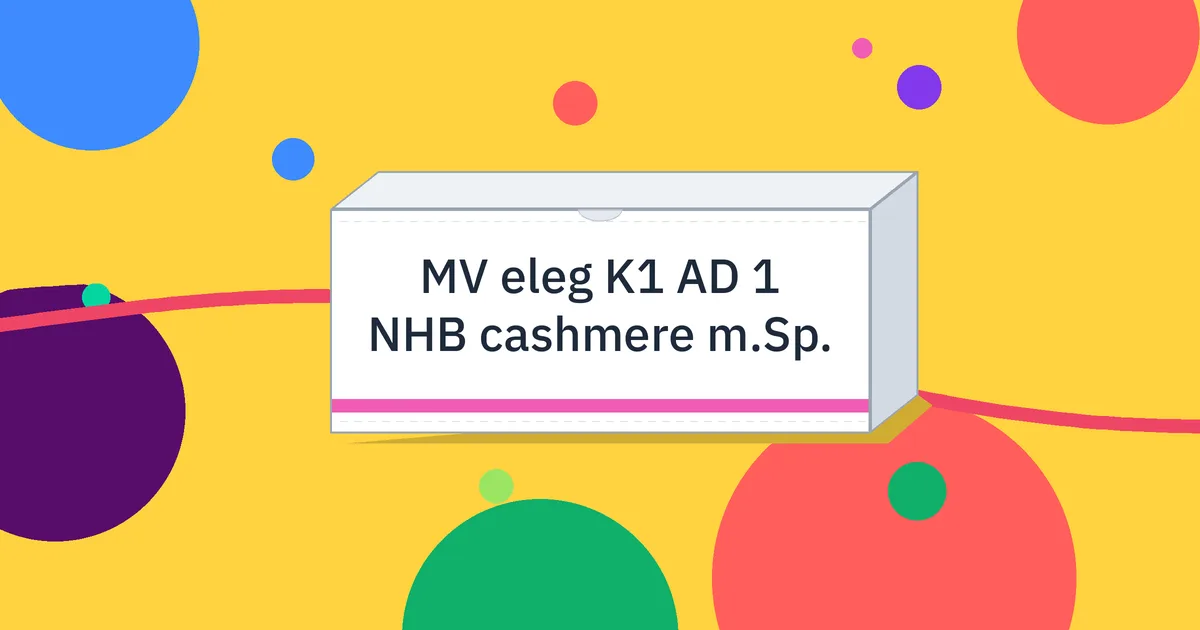 Symbolbild: Packung mit der Aufschrift MV eleg K1 AD 1 NHB cashmere m.Sp. (PZN 15674230) – Verfügbarkeit und Bezug in Apotheken in Frankfurt am Main