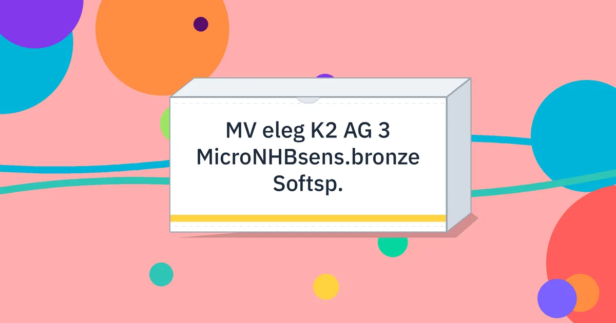 Symbolbild: Packung mit der Aufschrift MV eleg K2 AG 3 MicroNHBsens.bronze Softsp. (PZN 15724198) – Verfügbarkeit und Bezug in Apotheken in Frankfurt am Main