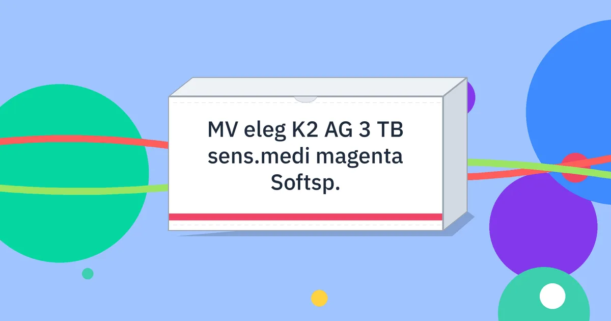 Symbolbild: Packung mit der Aufschrift MV eleg K2 AG 3 TB sens.medi magenta Softsp. (PZN 14640973) – Verfügbarkeit und Bezug in Apotheken in Frankfurt am Main