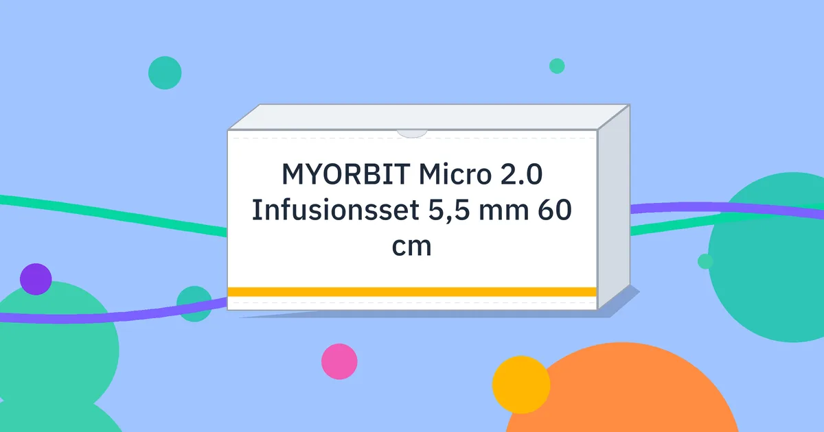Symbolbild: Packung mit der Aufschrift MYORBIT Micro 2.0 Infusionsset 5,5 mm 60 cm (PZN 20294736) – Verfügbarkeit und Bezug in Apotheken in Frankfurt am Main