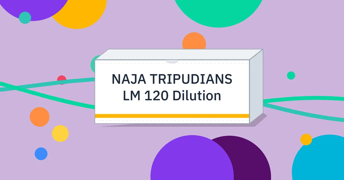 Symbolbild: Packung mit der Aufschrift NAJA TRIPUDIANS LM 120 Dilution (PZN 12958300) – Verfügbarkeit und Bezug in Apotheken in Frankfurt am Main
