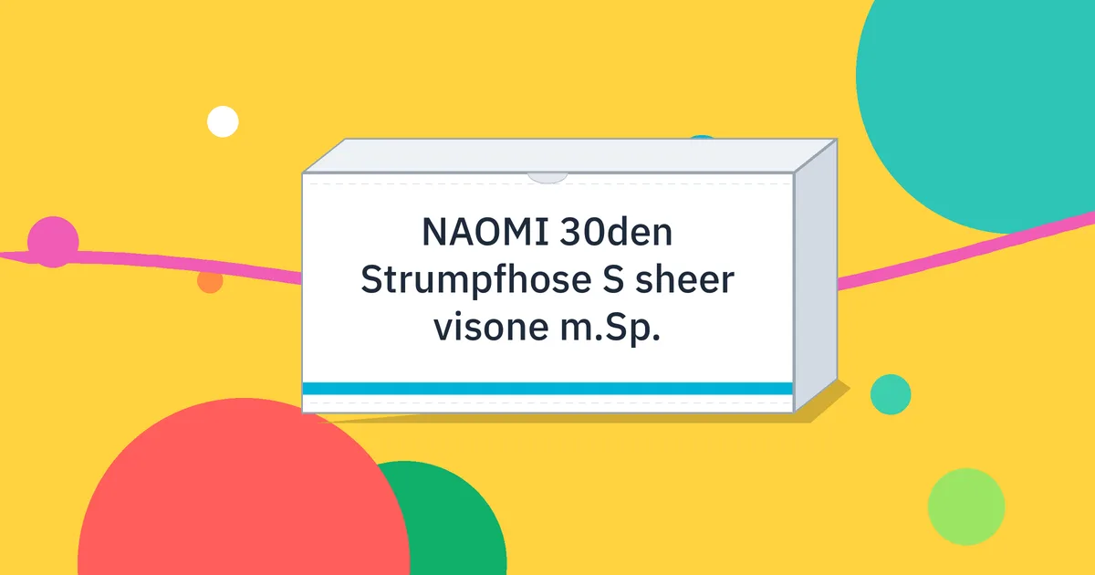 Symbolbild: Packung mit der Aufschrift NAOMI 30den Strumpfhose S sheer visone m.Sp. (PZN 16178846) – Verfügbarkeit und Bezug in Apotheken in Frankfurt am Main