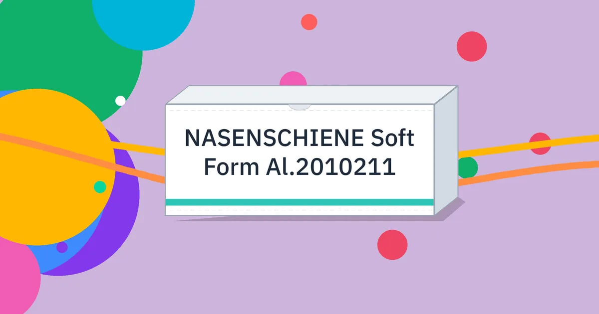 Symbolbild: Packung mit der Aufschrift NASENSCHIENE Soft Form Al.2010211 (PZN 00185206) – Verfügbarkeit und Bezug in Apotheken in Frankfurt am Main