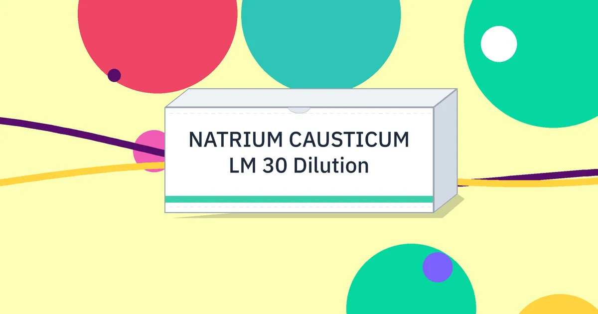Symbolbild: Packung mit der Aufschrift NATRIUM CAUSTICUM LM 30 Dilution (PZN 09544144) – Verfügbarkeit und Bezug in Apotheken in Frankfurt am Main