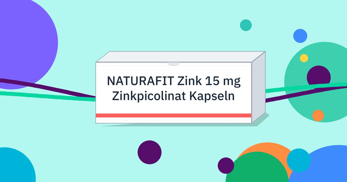 Symbolbild: Packung mit der Aufschrift NATURAFIT Zink 15 mg Zinkpicolinat Kapseln (PZN 16864346) – Verfügbarkeit und Bezug in Apotheken in Frankfurt am Main