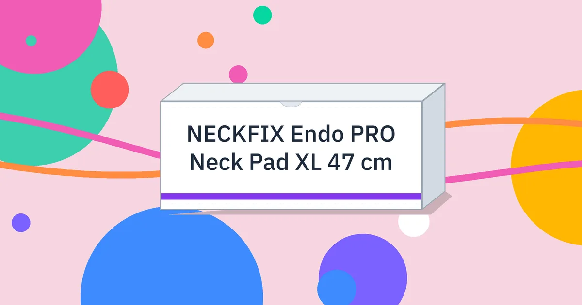 Symbolbild: Packung mit der Aufschrift NECKFIX Endo PRO Neck Pad XL 47 cm (PZN 19428367) – Verfügbarkeit und Bezug in Apotheken in Frankfurt am Main