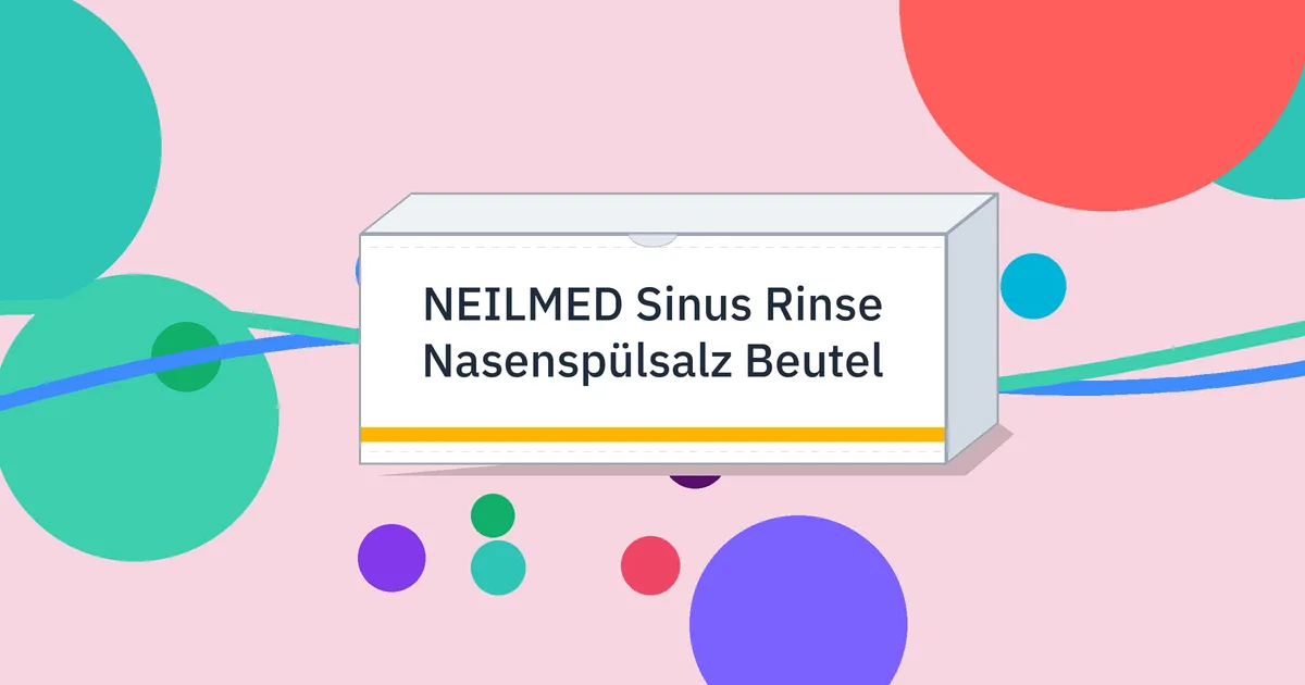 Symbolbild: Packung mit der Aufschrift NEILMED Sinus Rinse Nasenspülsalz Beutel (PZN 15297282) – Verfügbarkeit und Bezug in Apotheken in Frankfurt am Main