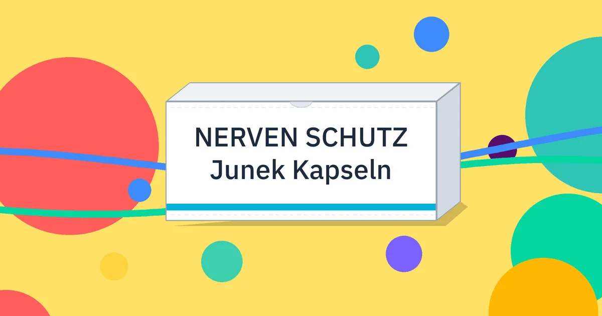 Symbolbild: Packung mit der Aufschrift NERVEN SCHUTZ Junek Kapseln (PZN 10829768) – Verfügbarkeit und Bezug in Apotheken in Frankfurt am Main