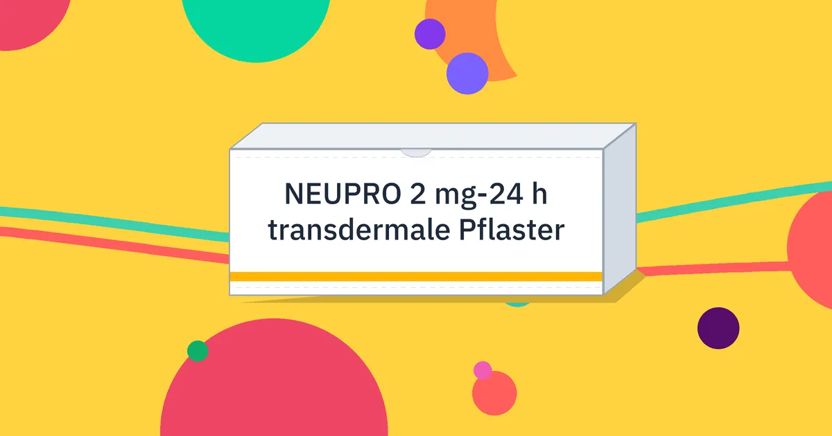 Symbolbild: Packung mit der Aufschrift NEUPRO 2 mg-24 h transdermale Pflaster (PZN 09333542) – Verfügbarkeit und Bezug in Apotheken in Frankfurt am Main