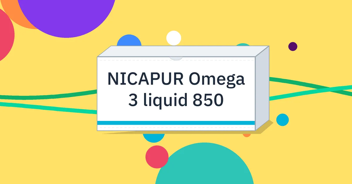 Symbolbild: Packung mit der Aufschrift NICAPUR Omega 3 liquid 850 (PZN 13504883) – Verfügbarkeit und Bezug in Apotheken in Frankfurt am Main