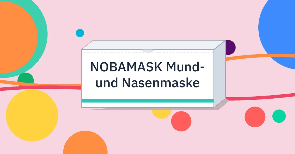 Symbolbild: Packung mit der Aufschrift NOBAMASK Mund- und Nasenmaske (PZN 00837117) – Verfügbarkeit und Bezug in Apotheken in Frankfurt am Main