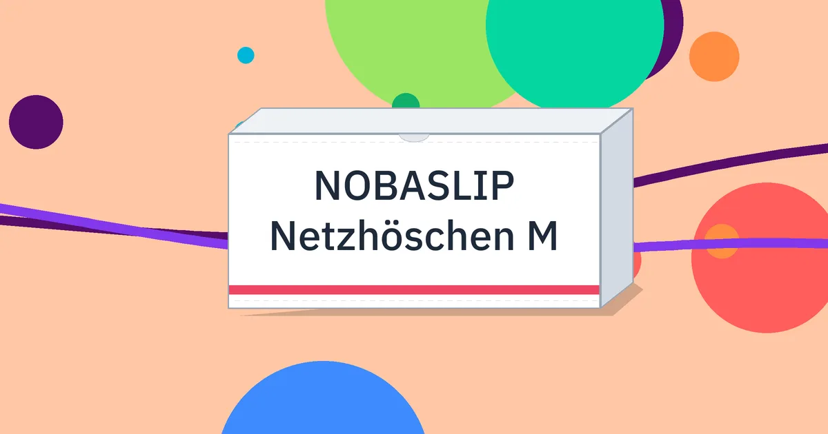 Symbolbild: Packung mit der Aufschrift NOBASLIP Netzhöschen M (PZN 01475260) – Verfügbarkeit und Bezug in Apotheken in Frankfurt am Main