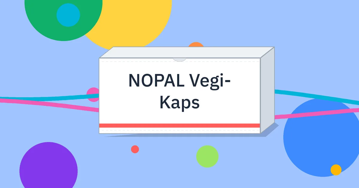 Symbolbild: Packung mit der Aufschrift NOPAL Vegi-Kaps (PZN 00471739) – Verfügbarkeit und Bezug in Apotheken in Frankfurt am Main