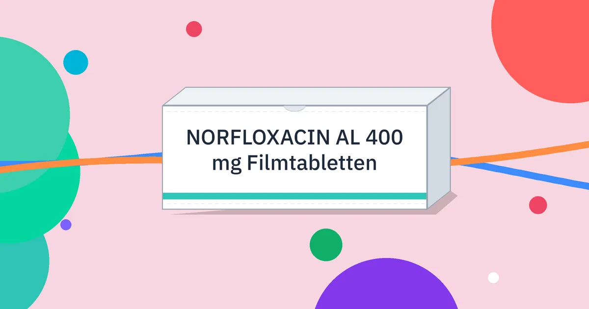 Symbolbild: Packung mit der Aufschrift NORFLOXACIN AL 400 mg Filmtabletten (PZN 12644576) – Verfügbarkeit und Bezug in Apotheken in Frankfurt am Main