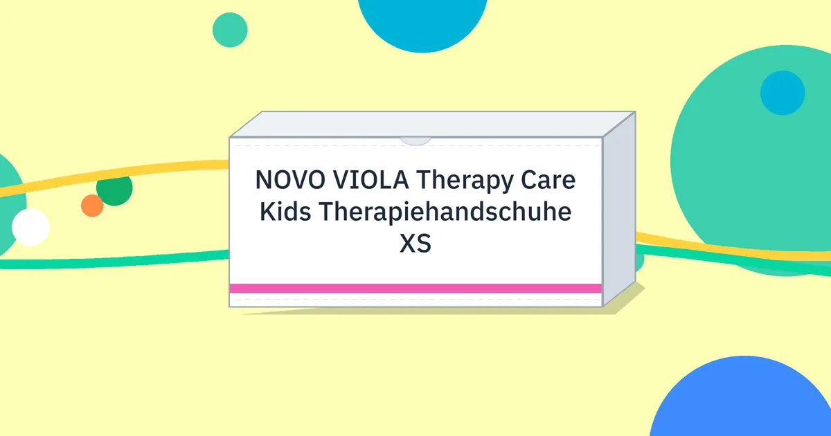 Symbolbild: Packung mit der Aufschrift NOVO VIOLA Therapy Care Kids Therapiehandschuhe XS (PZN 19536393) – Verfügbarkeit und Bezug in Apotheken in Frankfurt am Main