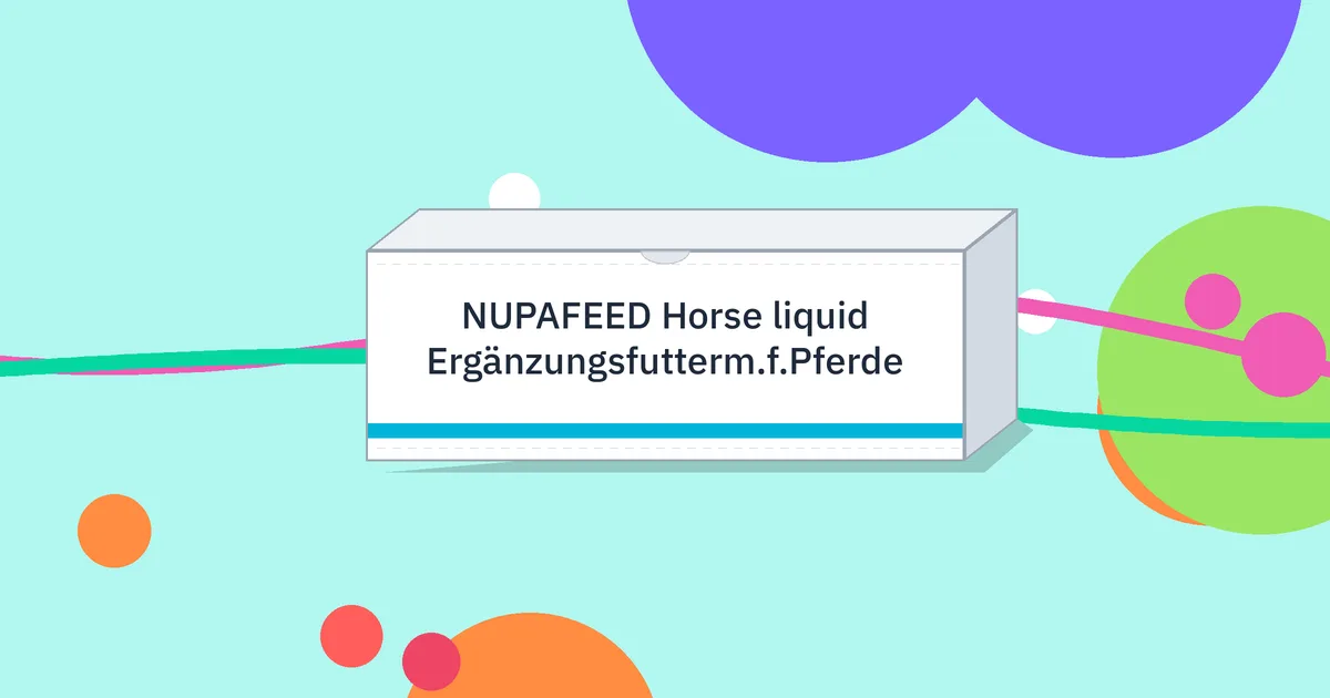 Symbolbild: Packung mit der Aufschrift NUPAFEED Horse liquid Ergänzungsfutterm.f.Pferde (PZN 14209844) – Verfügbarkeit und Bezug in Apotheken in Frankfurt am Main