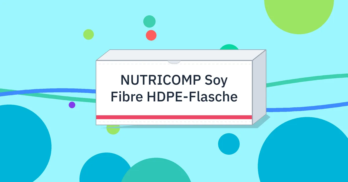 Symbolbild: Packung mit der Aufschrift NUTRICOMP Soy Fibre HDPE-Flasche (PZN 18323229) – Verfügbarkeit und Bezug in Apotheken in Frankfurt am Main