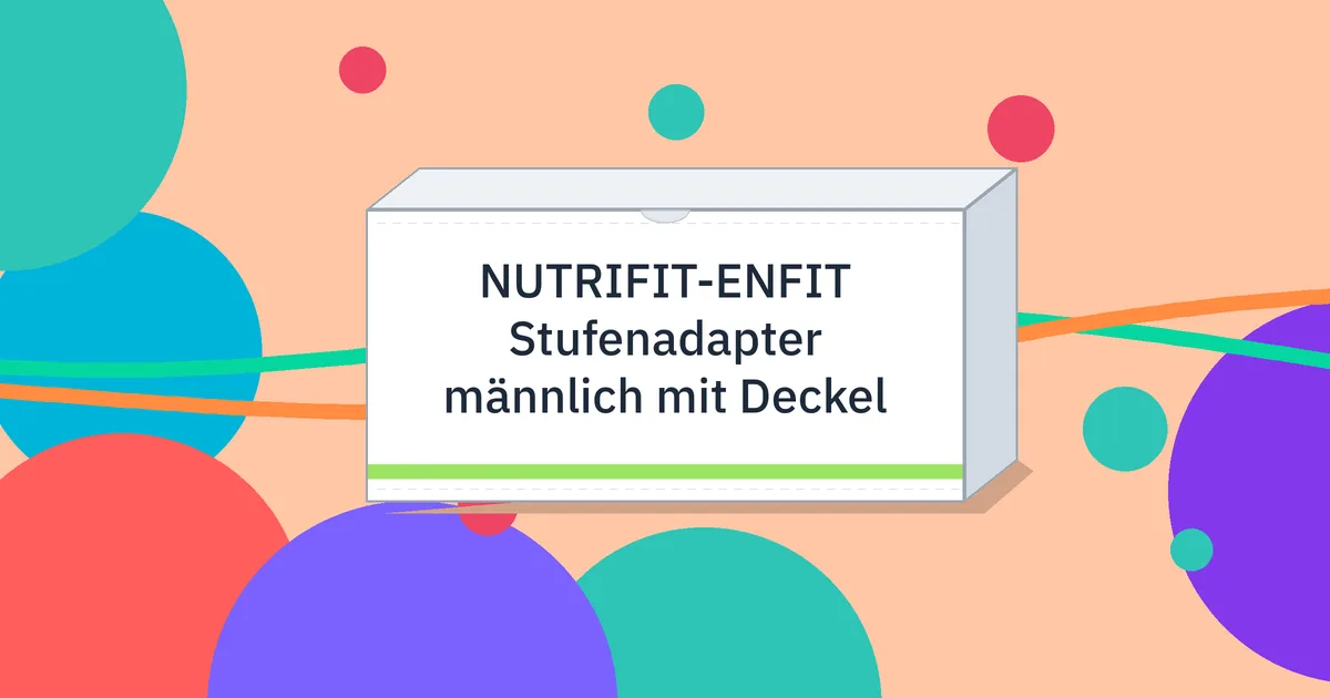 Symbolbild: Packung mit der Aufschrift NUTRIFIT-ENFIT Stufenadapter männlich mit Deckel (PZN 16167570) – Verfügbarkeit und Bezug in Apotheken in Frankfurt am Main