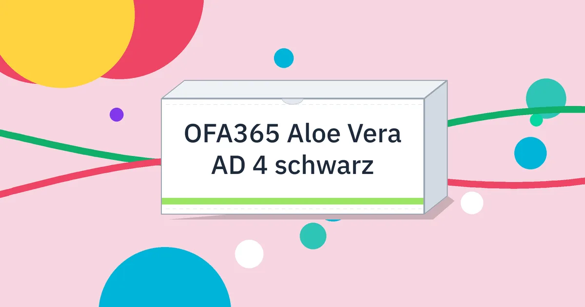 Symbolbild: Packung mit der Aufschrift OFA365 Aloe Vera AD 4 schwarz (PZN 16723545) – Verfügbarkeit und Bezug in Apotheken in Frankfurt am Main