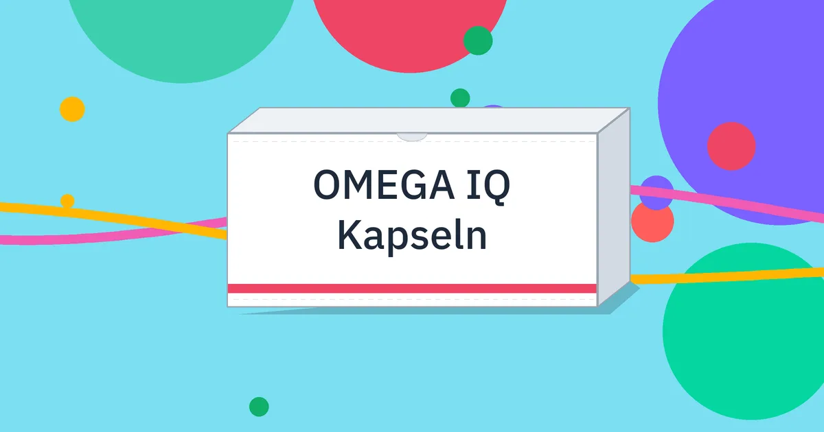 Symbolbild: Packung mit der Aufschrift OMEGA IQ Kapseln (PZN 01233781) – Verfügbarkeit und Bezug in Apotheken in Frankfurt am Main