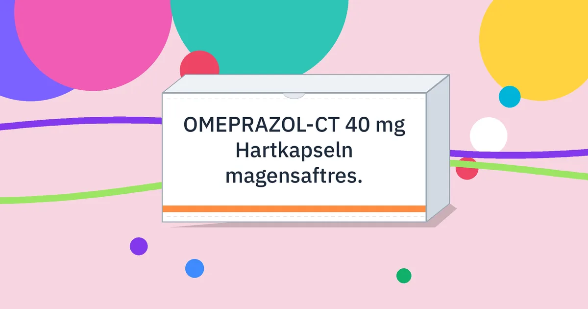 Symbolbild: Packung mit der Aufschrift OMEPRAZOL-CT 40 mg Hartkapseln magensaftres. (PZN 02855846) – Verfügbarkeit und Bezug in Apotheken in Frankfurt am Main
