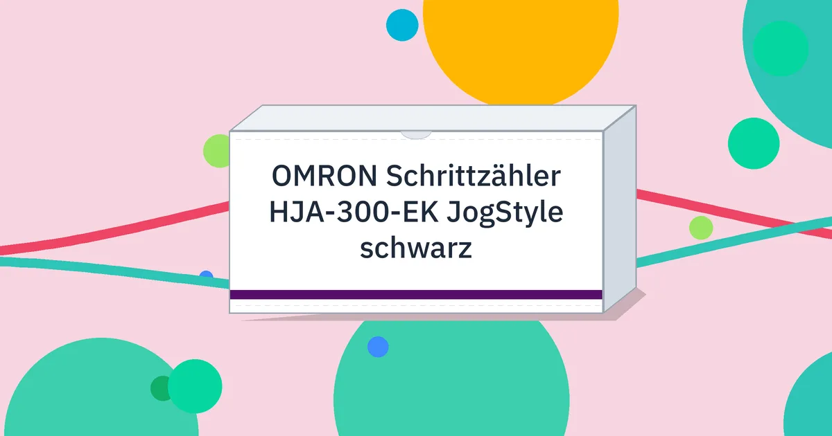 Symbolbild: Packung mit der Aufschrift OMRON Schrittzähler HJA-300-EK JogStyle schwarz (PZN 06129781) – Verfügbarkeit und Bezug in Apotheken in Frankfurt am Main