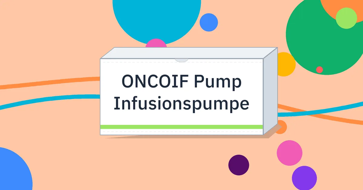Symbolbild: Packung mit der Aufschrift ONCOIF Pump Infusionspumpe (PZN 19466563) – Verfügbarkeit und Bezug in Apotheken in Frankfurt am Main