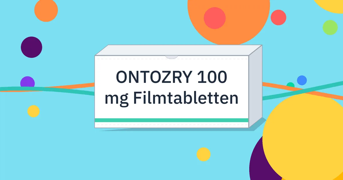 Symbolbild: Packung mit der Aufschrift ONTOZRY 100 mg Filmtabletten (PZN 17259340) – Verfügbarkeit und Bezug in Apotheken in Frankfurt am Main
