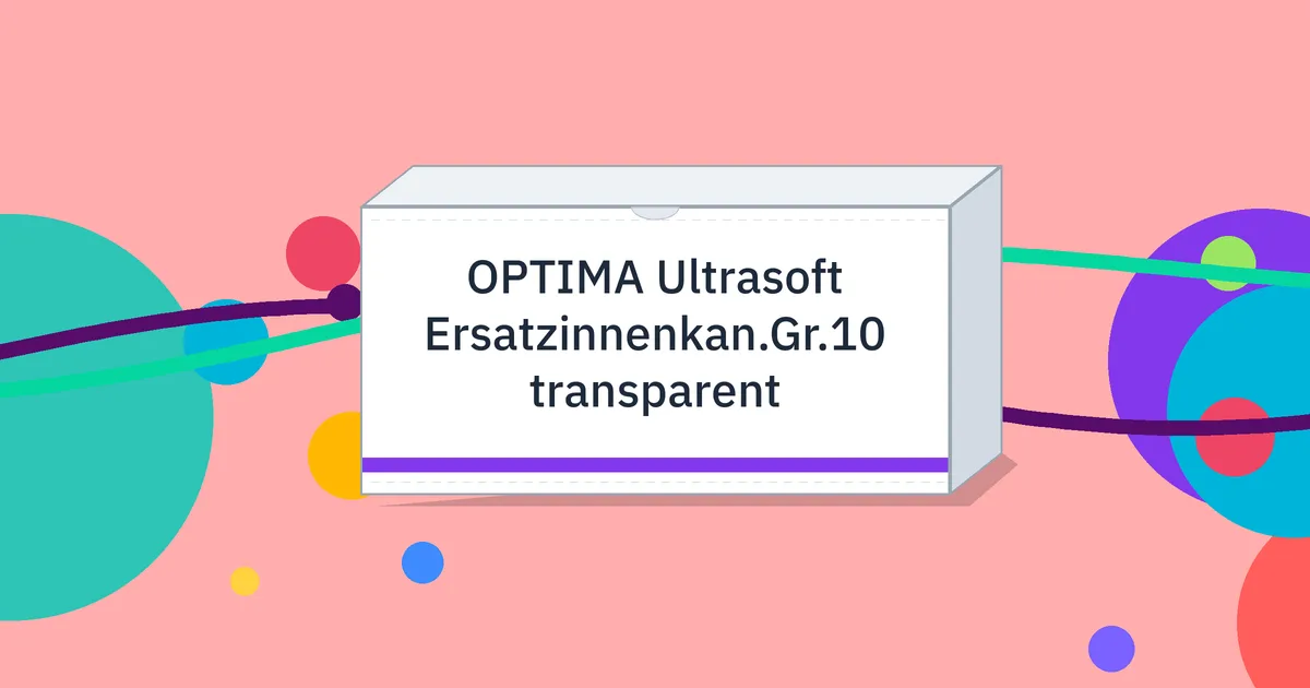 Symbolbild: Packung mit der Aufschrift OPTIMA Ultrasoft Ersatzinnenkan.Gr.10 transparent (PZN 10338875) – Verfügbarkeit und Bezug in Apotheken in Frankfurt am Main