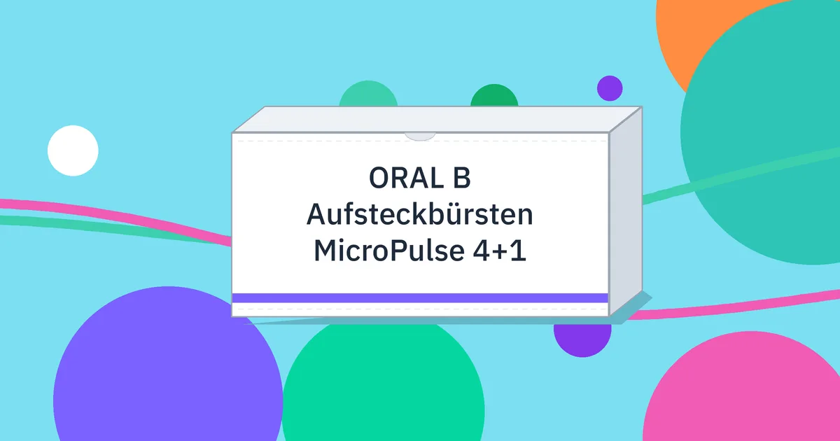Symbolbild: Packung mit der Aufschrift ORAL B Aufsteckbürsten MicroPulse 4+1 (PZN 07775649) – Verfügbarkeit und Bezug in Apotheken in Frankfurt am Main