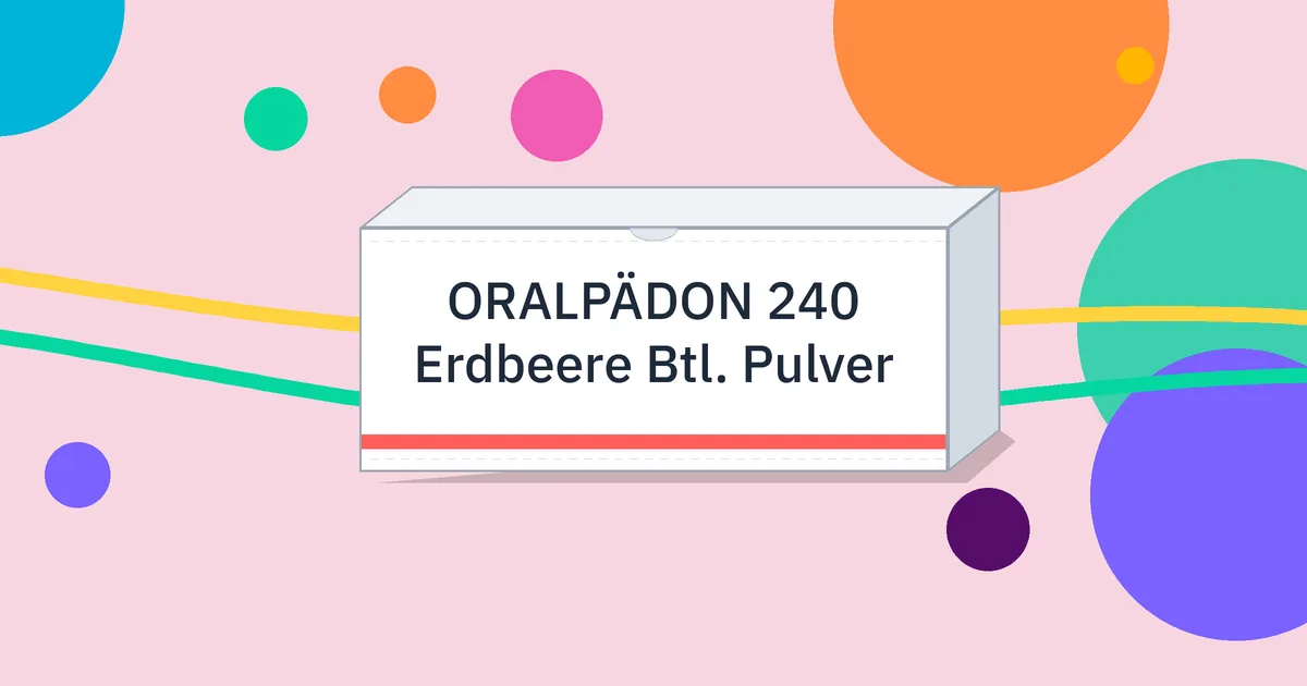 Symbolbild: Packung mit der Aufschrift ORALPÄDON 240 Erdbeere Btl. Pulver (PZN 07394048) – Verfügbarkeit und Bezug in Apotheken in Frankfurt am Main