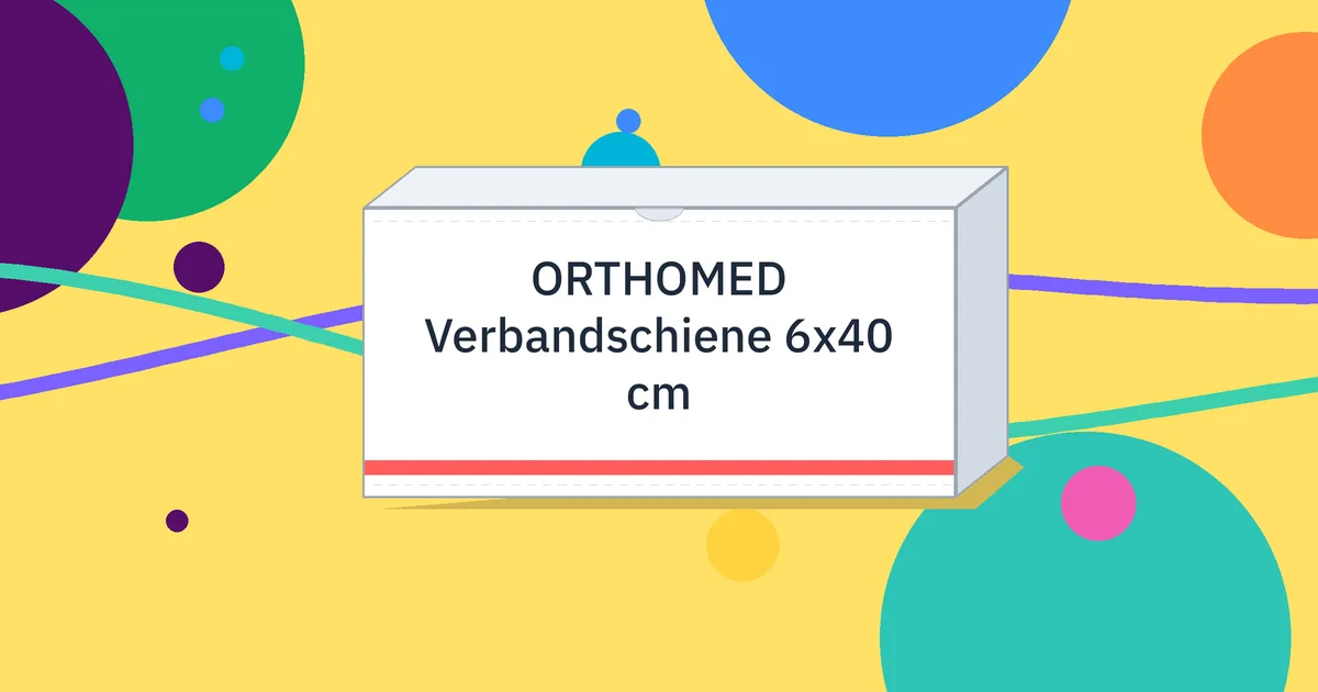 Symbolbild: Packung mit der Aufschrift ORTHOMED Verbandschiene 6x40 cm (PZN 03382373) – Verfügbarkeit und Bezug in Apotheken in Frankfurt am Main