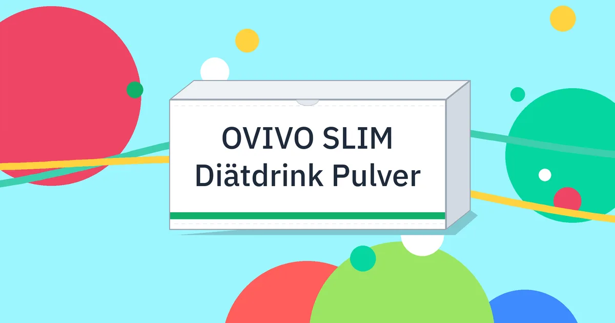 Symbolbild: Packung mit der Aufschrift OVIVO SLIM Diätdrink Pulver (PZN 07775856) – Verfügbarkeit und Bezug in Apotheken in Frankfurt am Main