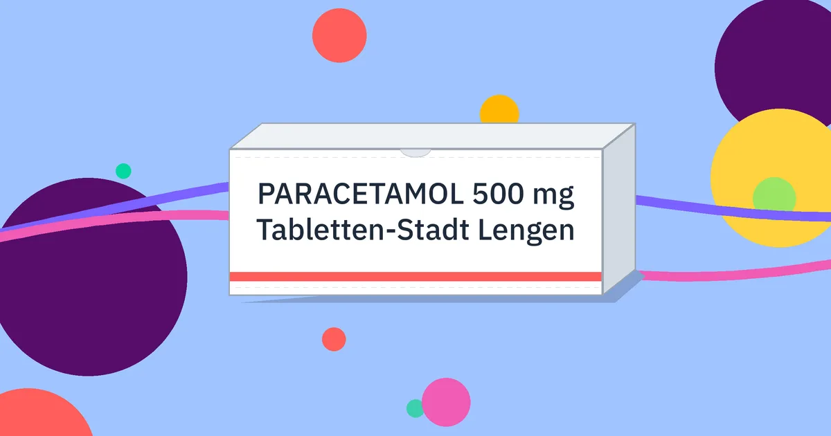 Symbolbild: Packung mit der Aufschrift PARACETAMOL 500 mg Tabletten-Stadt Lengen (PZN 16762812) – Verfügbarkeit und Bezug in Apotheken in Frankfurt am Main