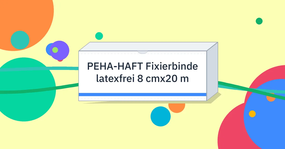Symbolbild: Packung mit der Aufschrift PEHA-HAFT Fixierbinde latexfrei 8 cmx20 m (PZN 19229691) – Verfügbarkeit und Bezug in Apotheken in Frankfurt am Main