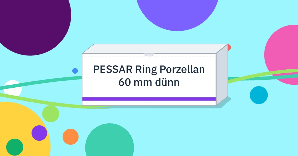 Symbolbild: Packung mit der Aufschrift PESSAR Ring Porzellan 60 mm dünn (PZN 01733331) – Verfügbarkeit und Bezug in Apotheken in Frankfurt am Main