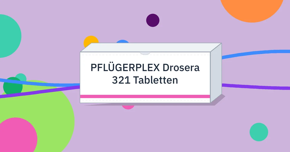 Symbolbild: Packung mit der Aufschrift PFLÜGERPLEX Drosera 321 Tabletten (PZN 04301684) – Verfügbarkeit und Bezug in Apotheken in Frankfurt am Main