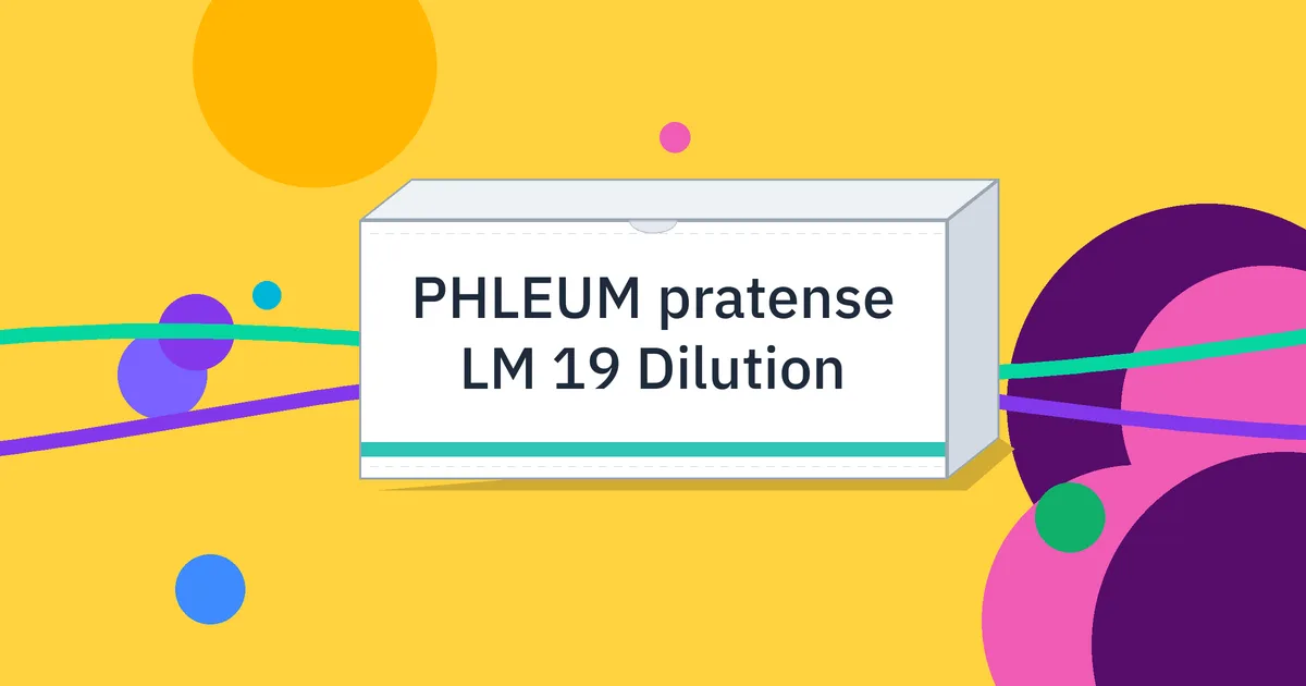 Symbolbild: Packung mit der Aufschrift PHLEUM pratense LM 19 Dilution (PZN 13638885) – Verfügbarkeit und Bezug in Apotheken in Frankfurt am Main