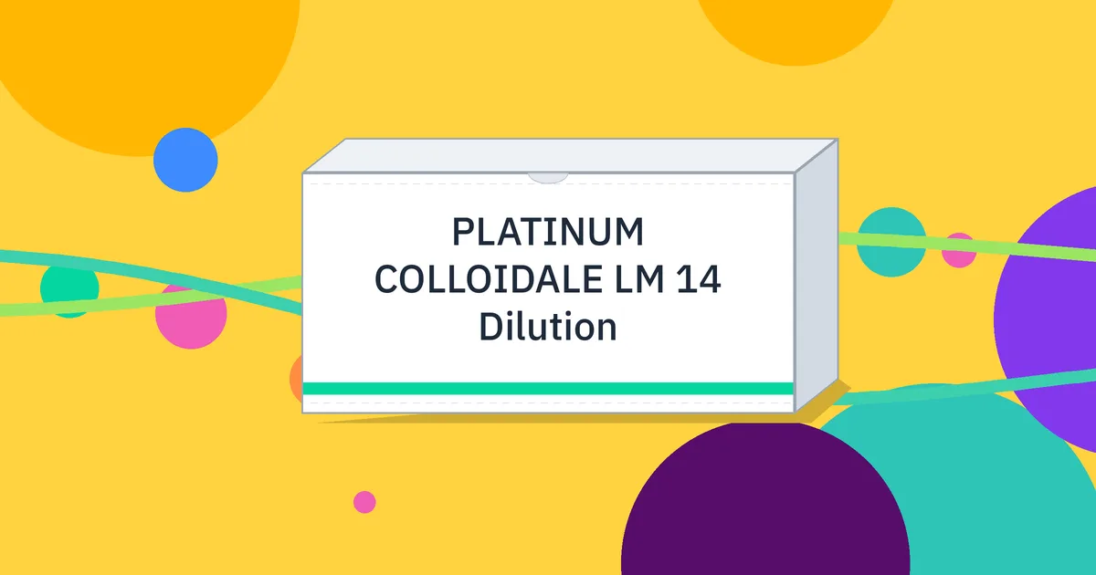 Symbolbild: Packung mit der Aufschrift PLATINUM COLLOIDALE LM 14 Dilution (PZN 13037855) – Verfügbarkeit und Bezug in Apotheken in Frankfurt am Main