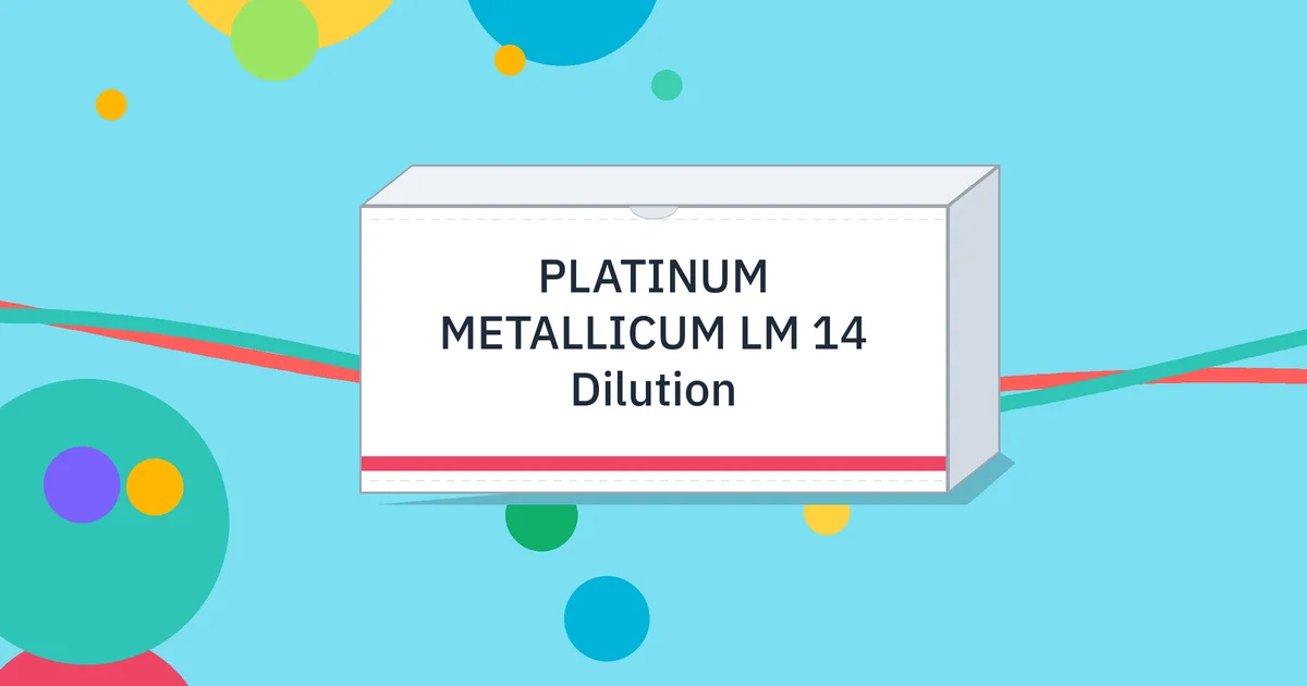 Symbolbild: Packung mit der Aufschrift PLATINUM METALLICUM LM 14 Dilution (PZN 13038398) – Verfügbarkeit und Bezug in Apotheken in Frankfurt am Main
