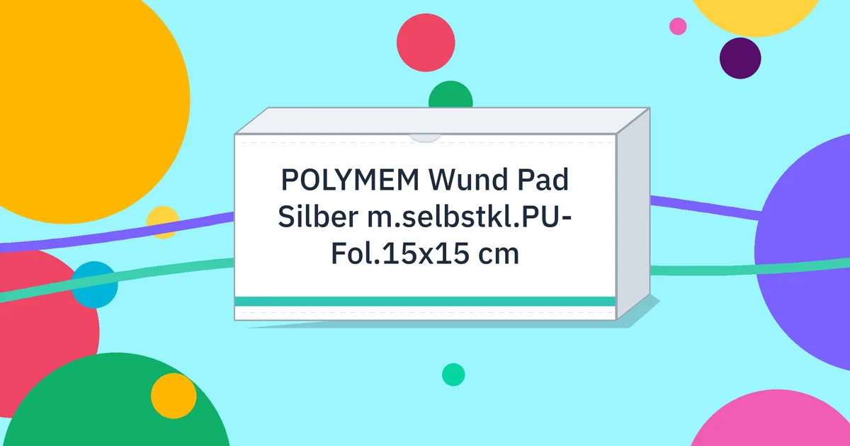 Symbolbild: Packung mit der Aufschrift POLYMEM Wund Pad Silber m.selbstkl.PU-Fol.15x15 cm (PZN 02811122) – Verfügbarkeit und Bezug in Apotheken in Frankfurt am Main
