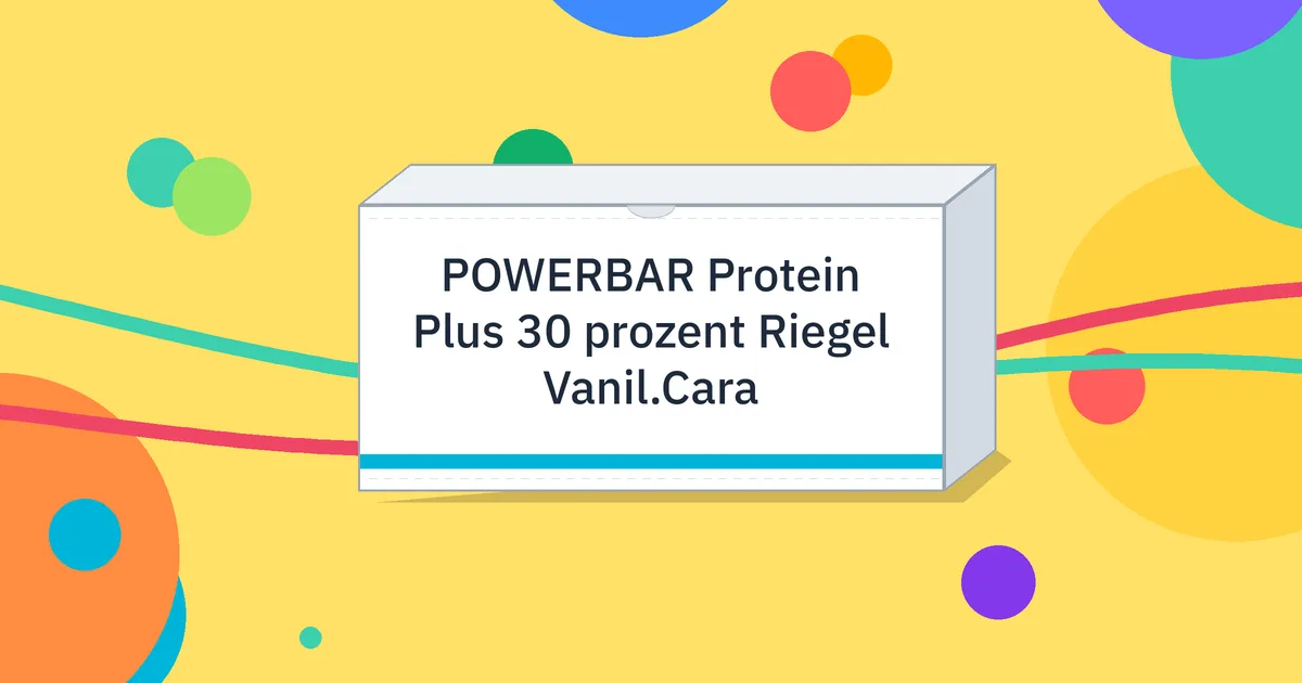 Symbolbild: Packung mit der Aufschrift POWERBAR Protein Plus 30 prozent Riegel Vanil.Cara (PZN 10735004) – Verfügbarkeit und Bezug in Apotheken in Frankfurt am Main