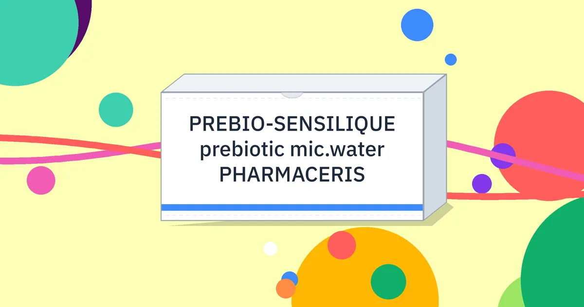 Symbolbild: Packung mit der Aufschrift PREBIO-SENSILIQUE prebiotic mic.water PHARMACERIS (PZN 16390701) – Verfügbarkeit und Bezug in Apotheken in Frankfurt am Main