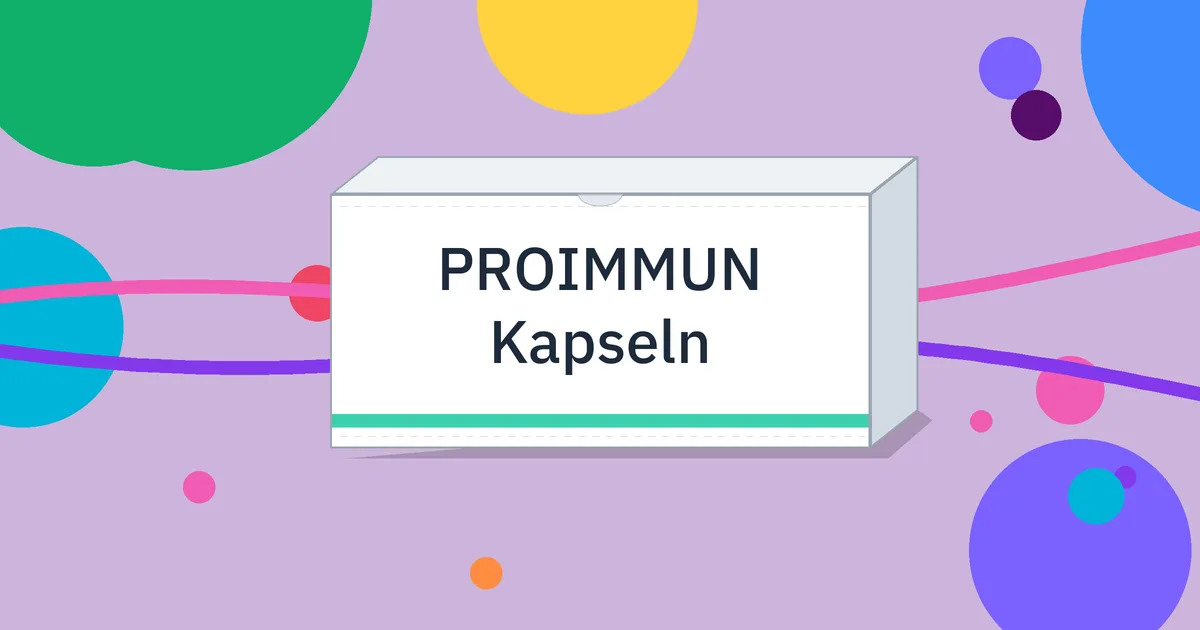 Symbolbild: Packung mit der Aufschrift PROIMMUN Kapseln (PZN 19429504) – Verfügbarkeit und Bezug in Apotheken in Frankfurt am Main