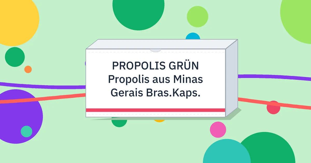 Symbolbild: Packung mit der Aufschrift PROPOLIS GRÜN Propolis aus Minas Gerais Bras.Kaps. (PZN 15388760) – Verfügbarkeit und Bezug in Apotheken in Frankfurt am Main