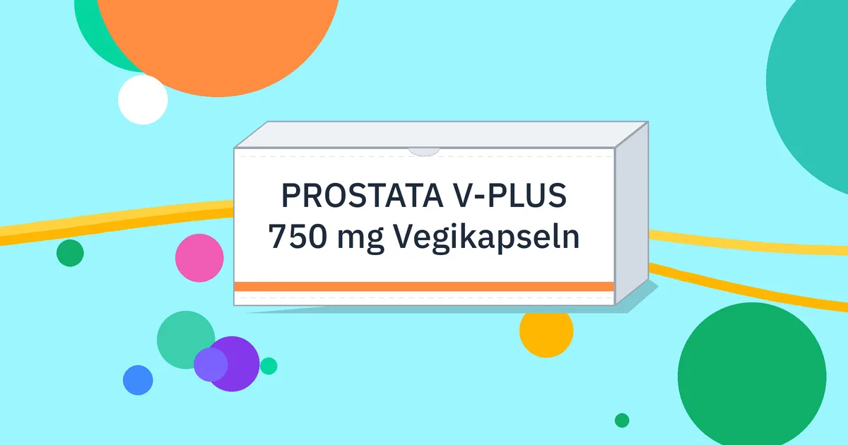 Symbolbild: Packung mit der Aufschrift PROSTATA V-PLUS 750 mg Vegikapseln (PZN 16759939) – Verfügbarkeit und Bezug in Apotheken in Frankfurt am Main