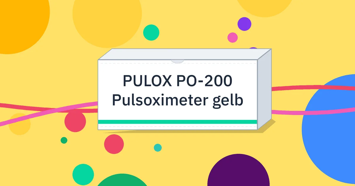 Symbolbild: Packung mit der Aufschrift PULOX PO-200 Pulsoximeter gelb (PZN 10121443) – Verfügbarkeit und Bezug in Apotheken in Frankfurt am Main